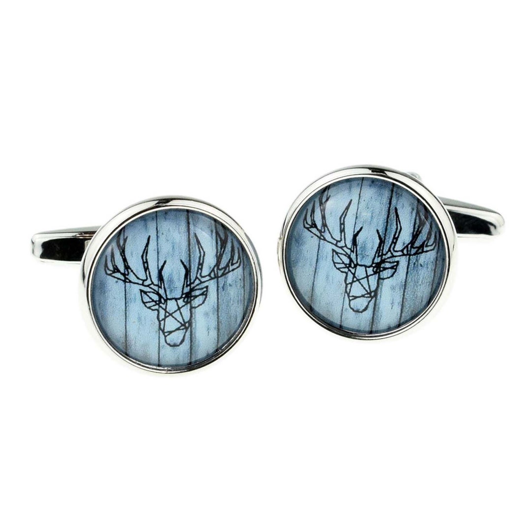 Contemporary Stag Design Cufflinks in a Personalised Cufflink Box - Etsy