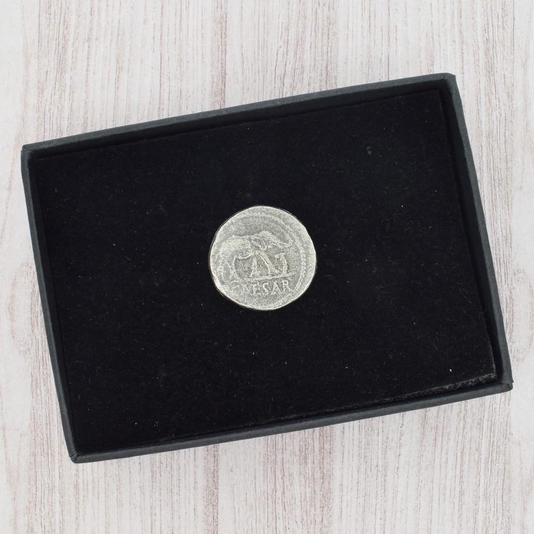 English Made Pewter Julius Caesar Reproduction Roman Coin Design Lapel ...