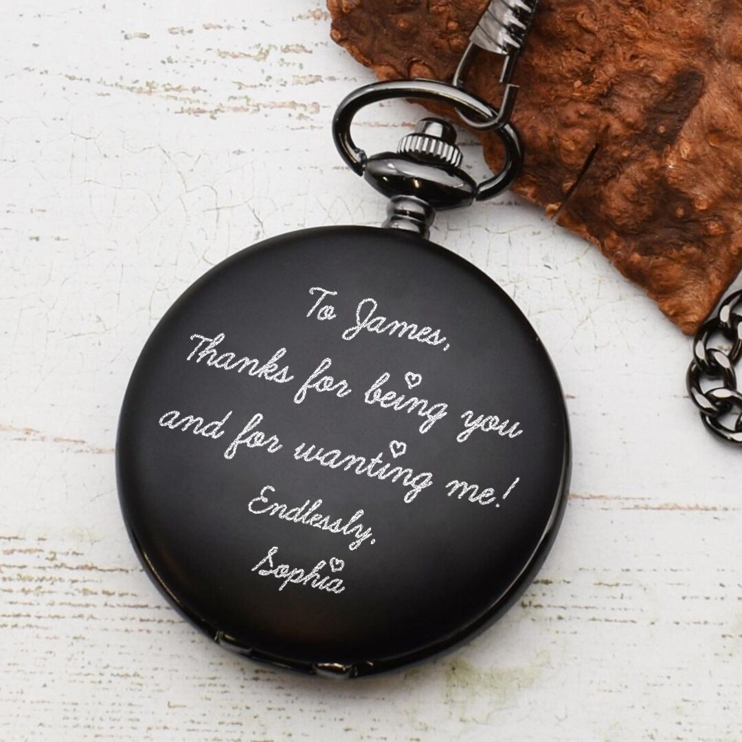 Personalised With Own Handwriting Matt Black Finish Roman Numerals ...