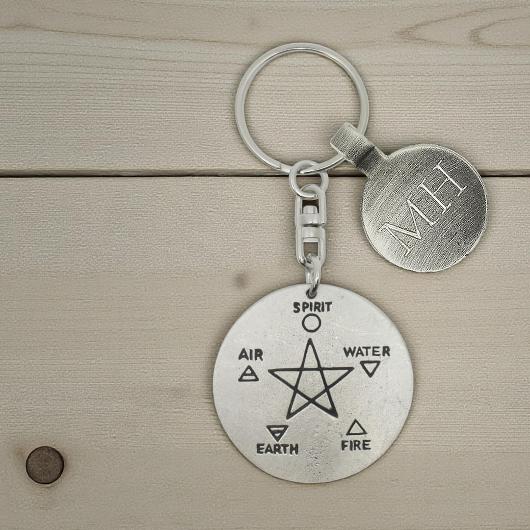 Personalised English Made Pewter Elements Keyring Presented in Velvet ...