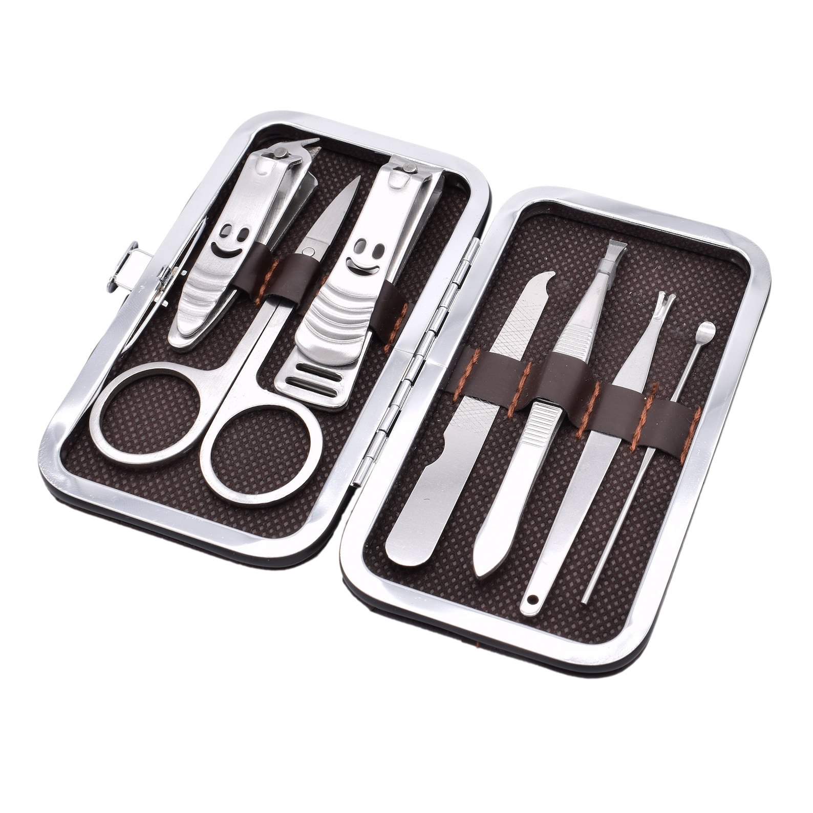 Engraved Personalised Gentleman's Brown Stainless Steel Travel Manicure ...