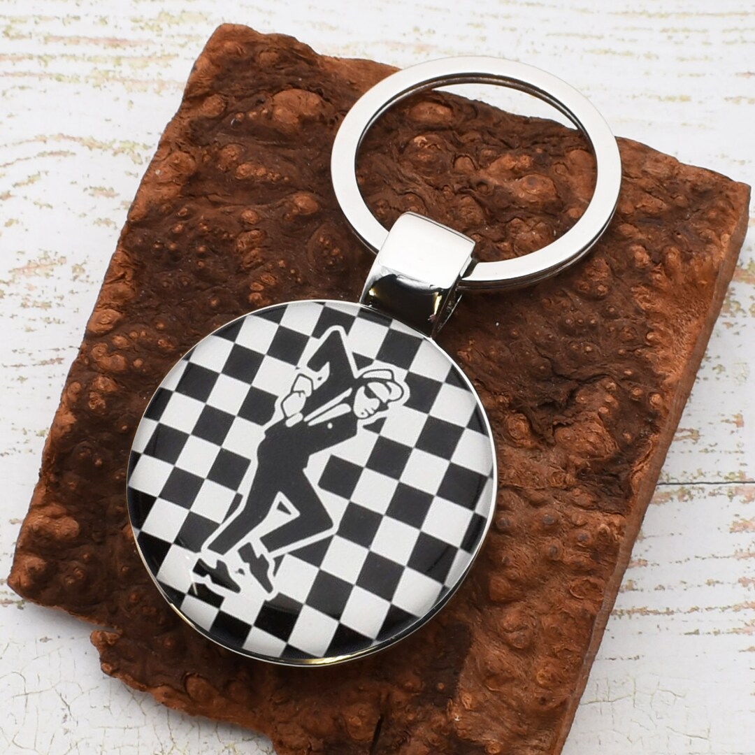 Beautifully Made SKA Dancer Design Round Keyring With Engraved ...