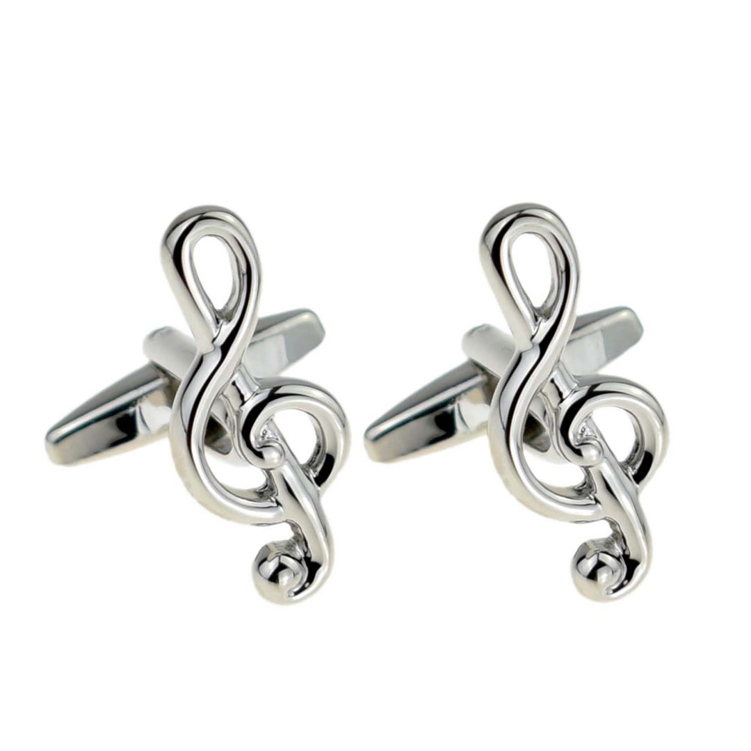 Treble Clef Music Notes Cufflinks in Personalised Cufflink Box - Etsy