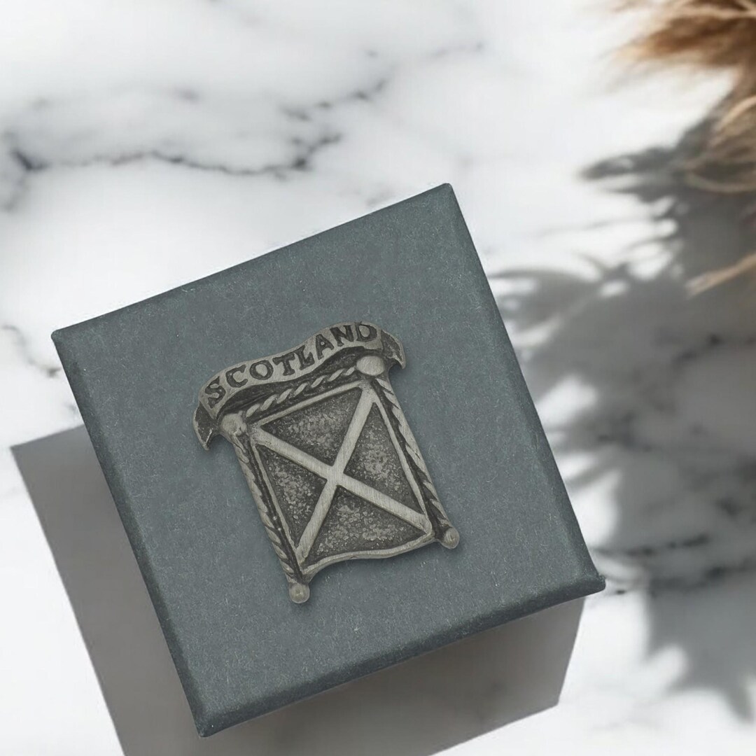 English Handmade Pewter Scotland Saltire Flag Lapel Pin Badge Presented ...