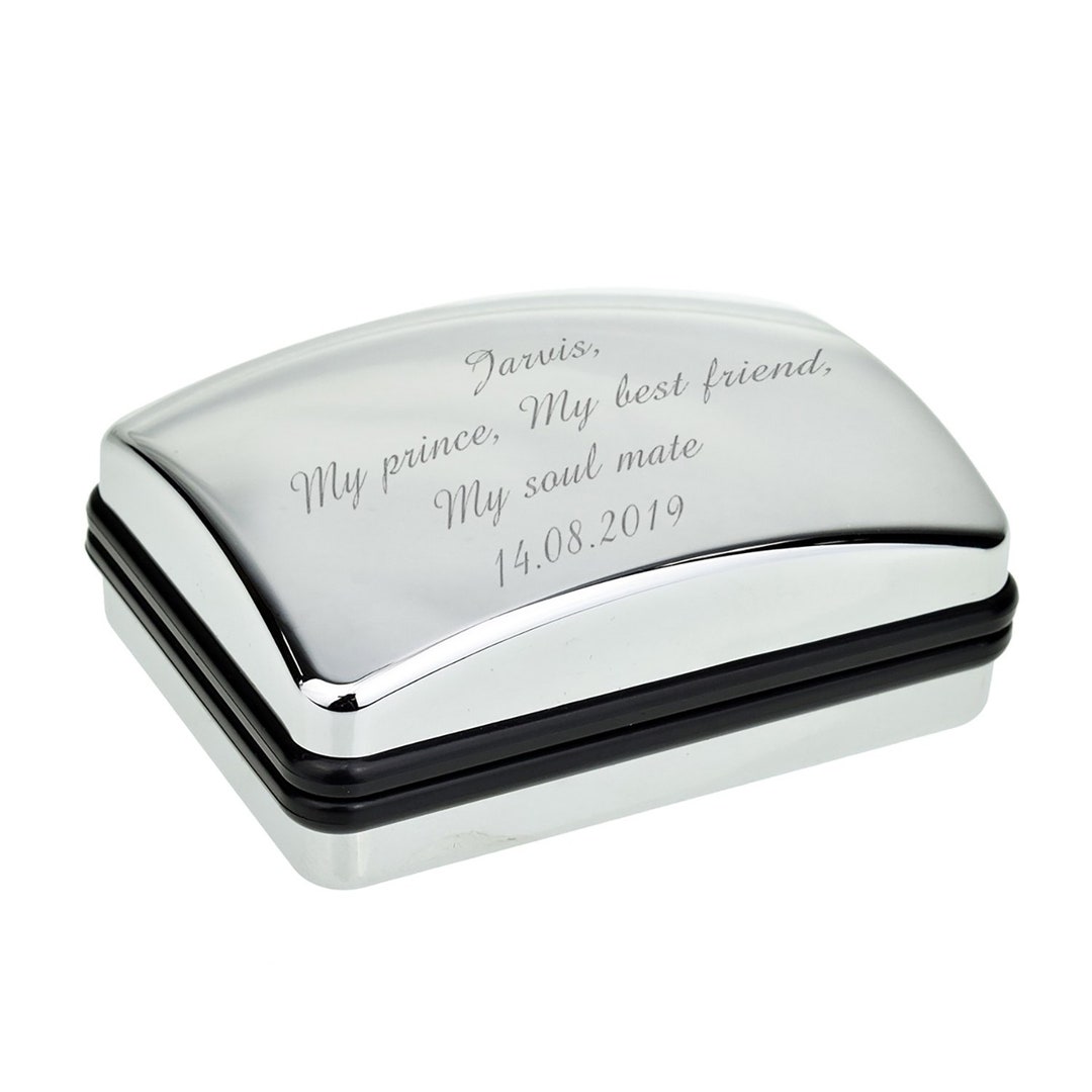 Chrome Effect De Luxe Personalised Cufflink Box - Etsy