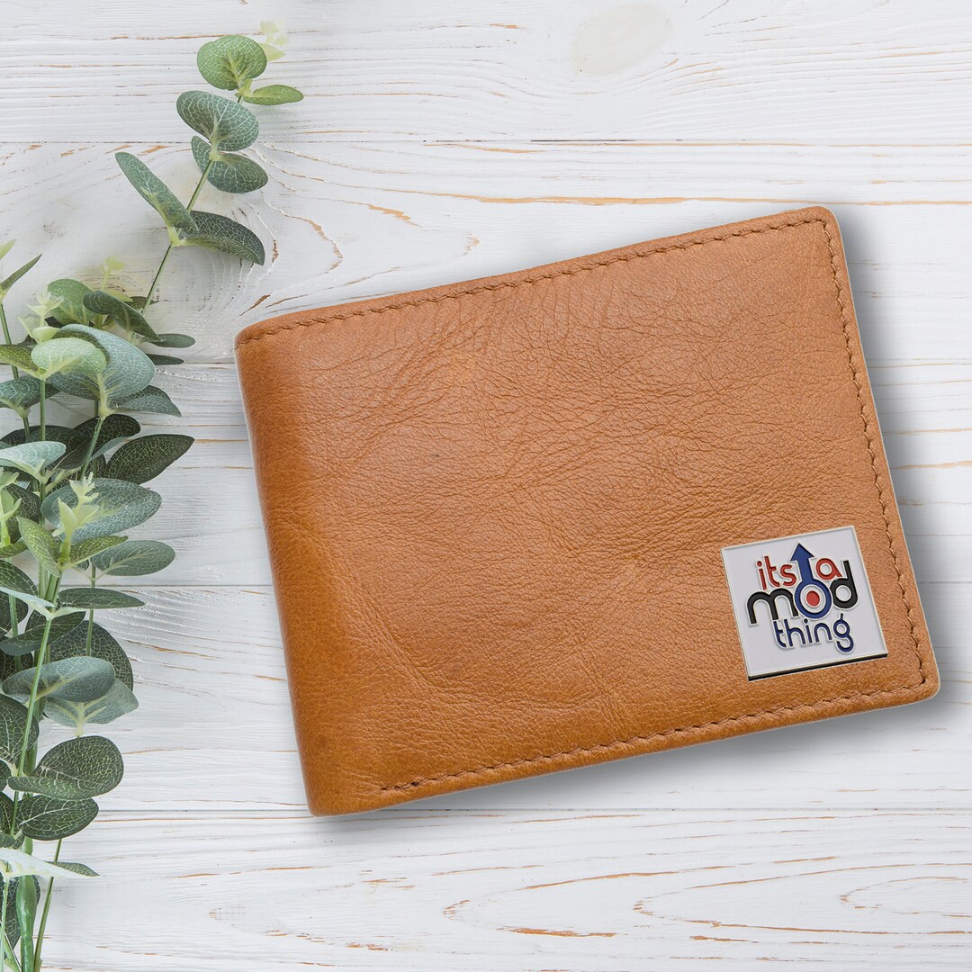 Personalised It's A Mod Thing Design Tan Genuine Leather Wallet With ...
