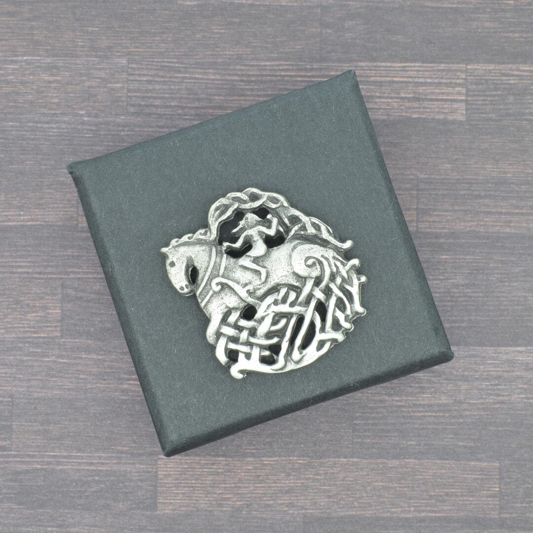 English Handmade Pewter Sleipnir Mythical Horse Norse Mythology Lapel ...