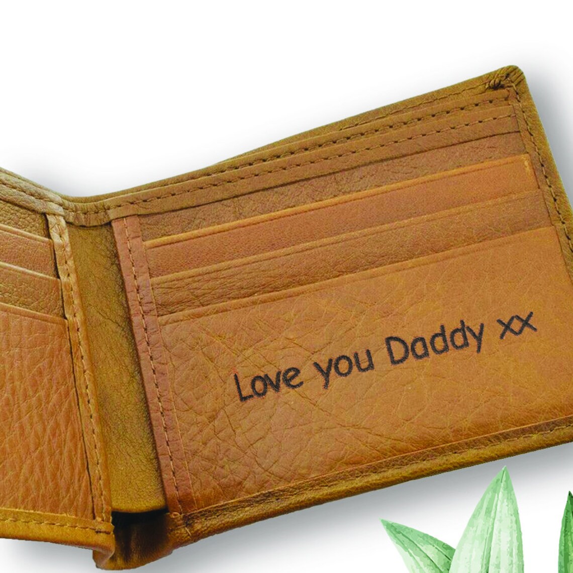 Personalised Maltese Cross Design Tan Genuine Leather Wallet With ...