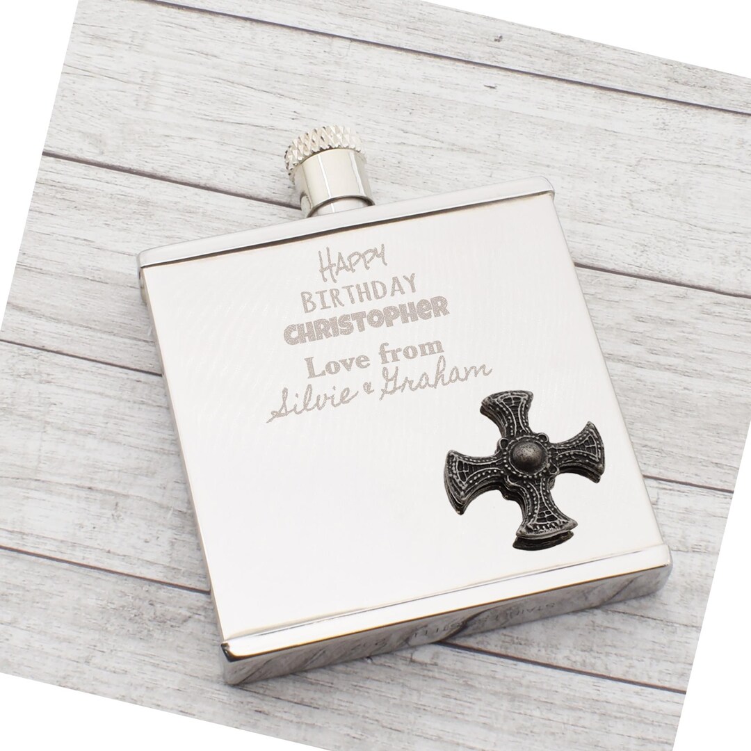 English Made Pewter St Cuthberts Cross Design | Personalised With ...