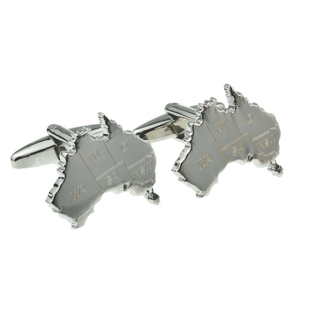 Australia Outline Cufflinks With Engraved States Presented in a ...