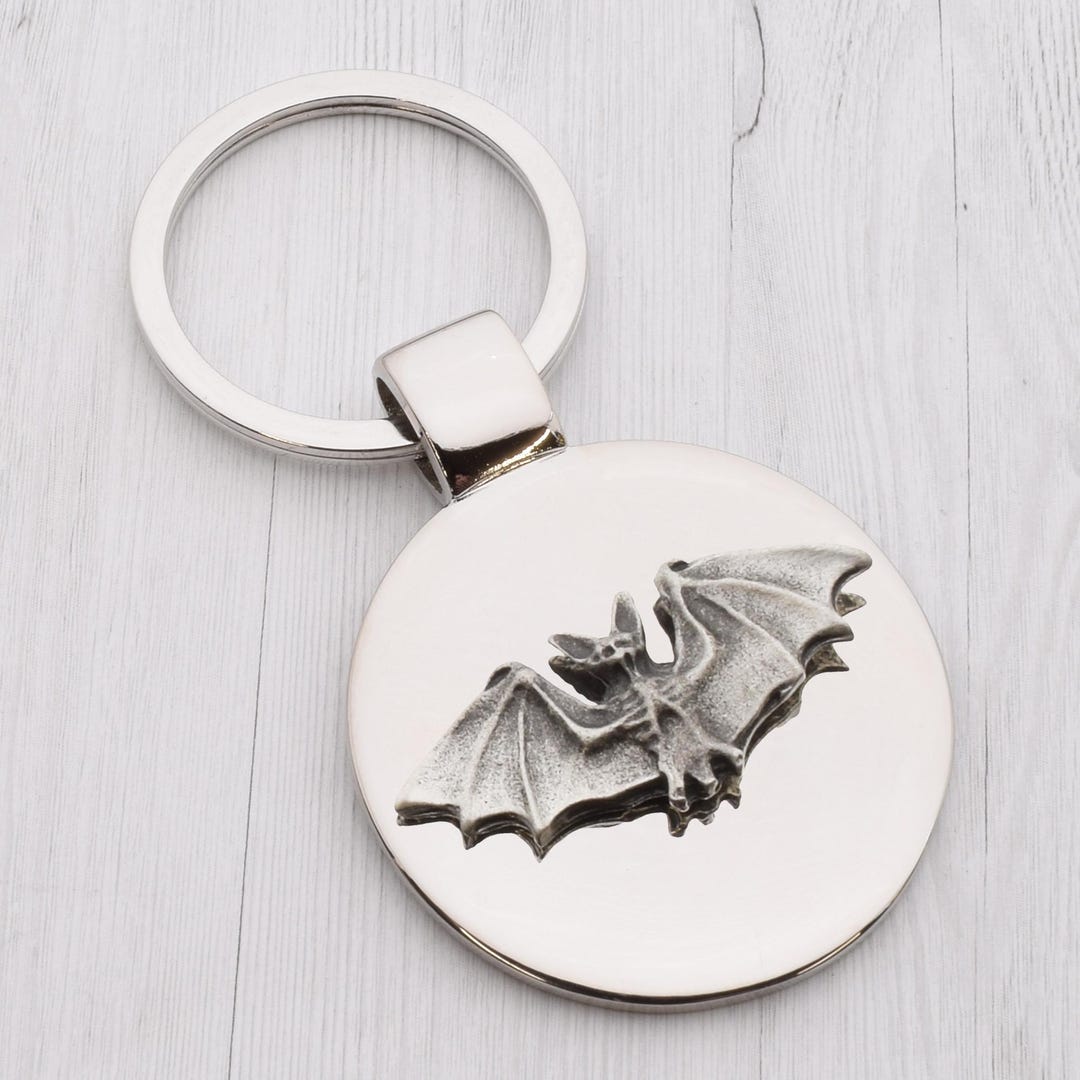 Beautiful Pewter Opened Wing Bat Design With Special Personalised ...