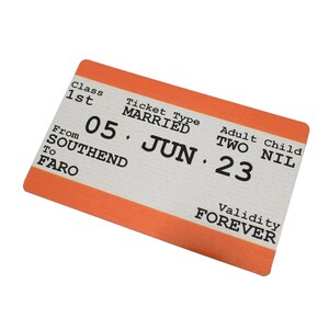 Personalised With Places and Dates Train Ticket Design | Beautifully ...
