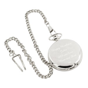 Personalised Spitfire Engraved Design Pocket Watch With Message on the ...