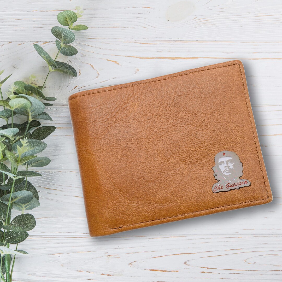 Personalised Che Guevara Design Tan Genuine Leather Wallet With ...