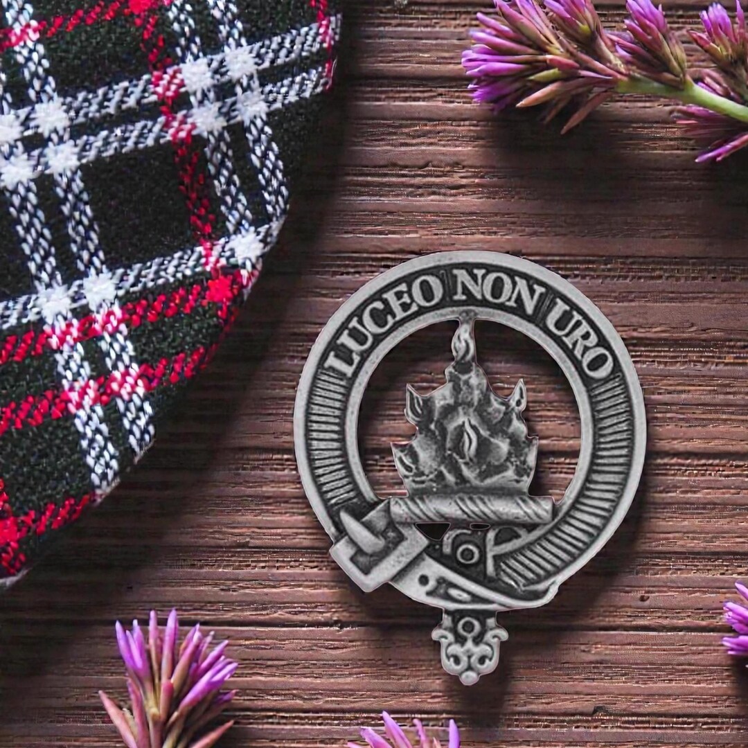 Mackenzie English Made Pewter Clan Cap Badge With Personalised Gift Box ...