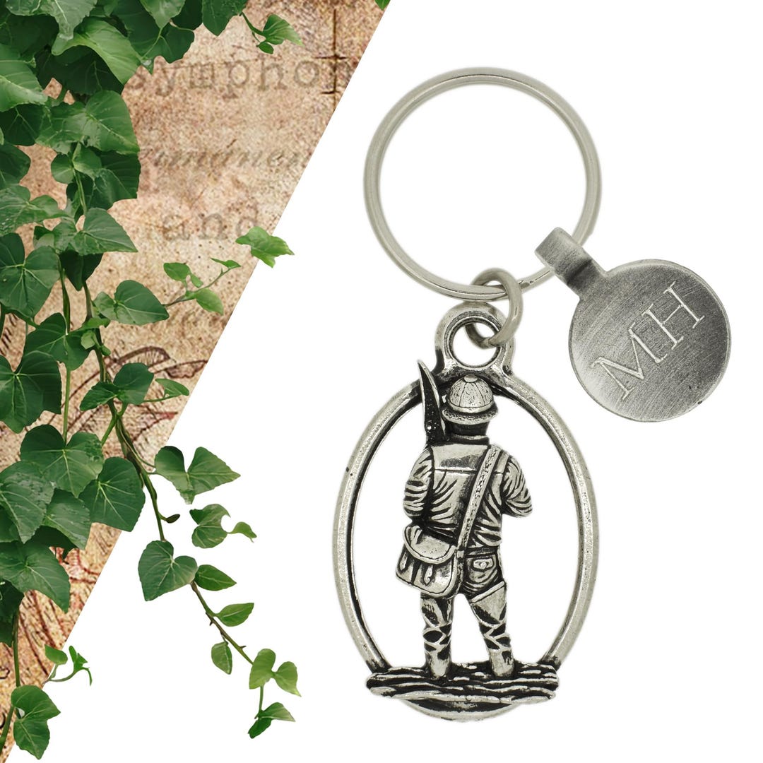 Personalised English Made Pewter Fisherman Fishing Design Keyring ...
