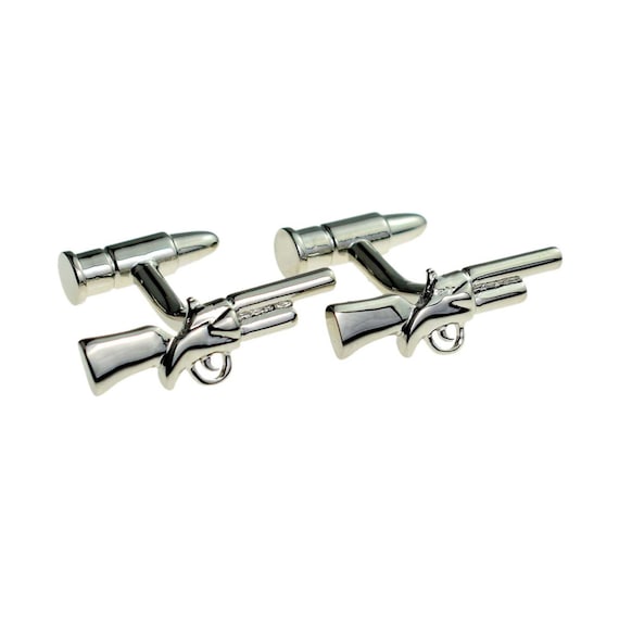 Shotgun & Bullet Cartridge Design Cufflinks in a Personalised | Etsy