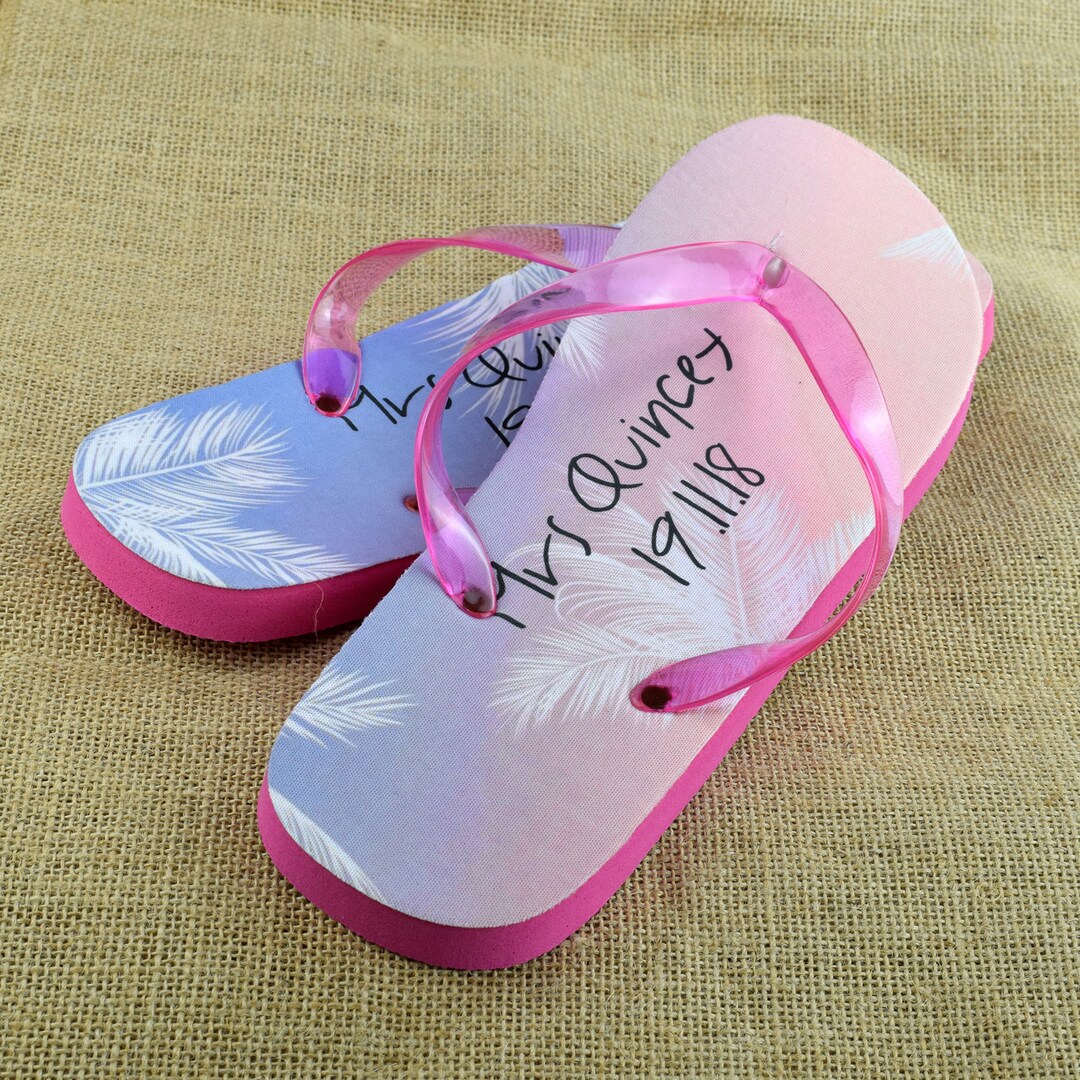 Personalizado Señoras Pink Flip Flops - Etsy España
