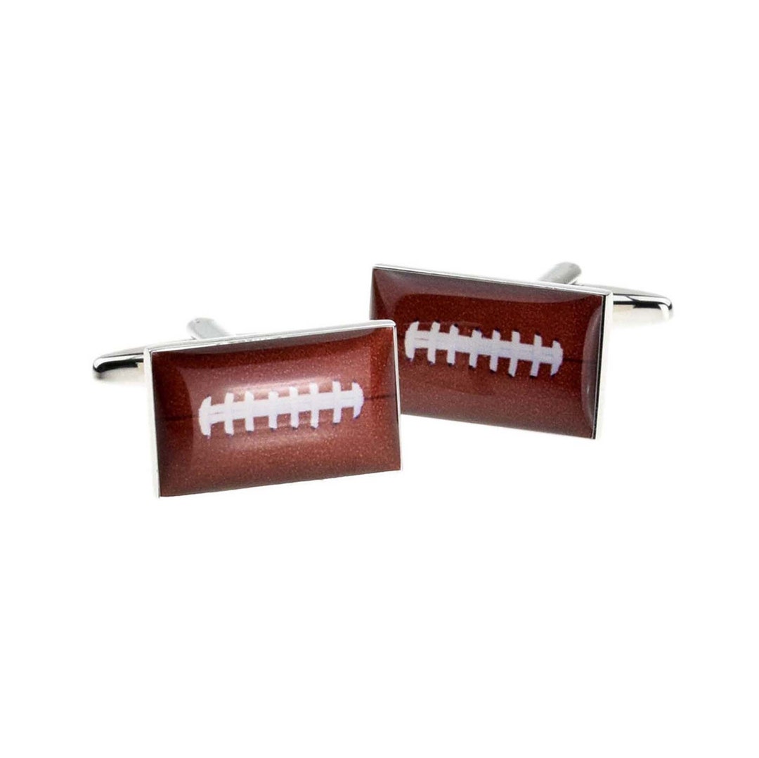 American Football With Laced Ball Design Cufflinks in Personalised ...