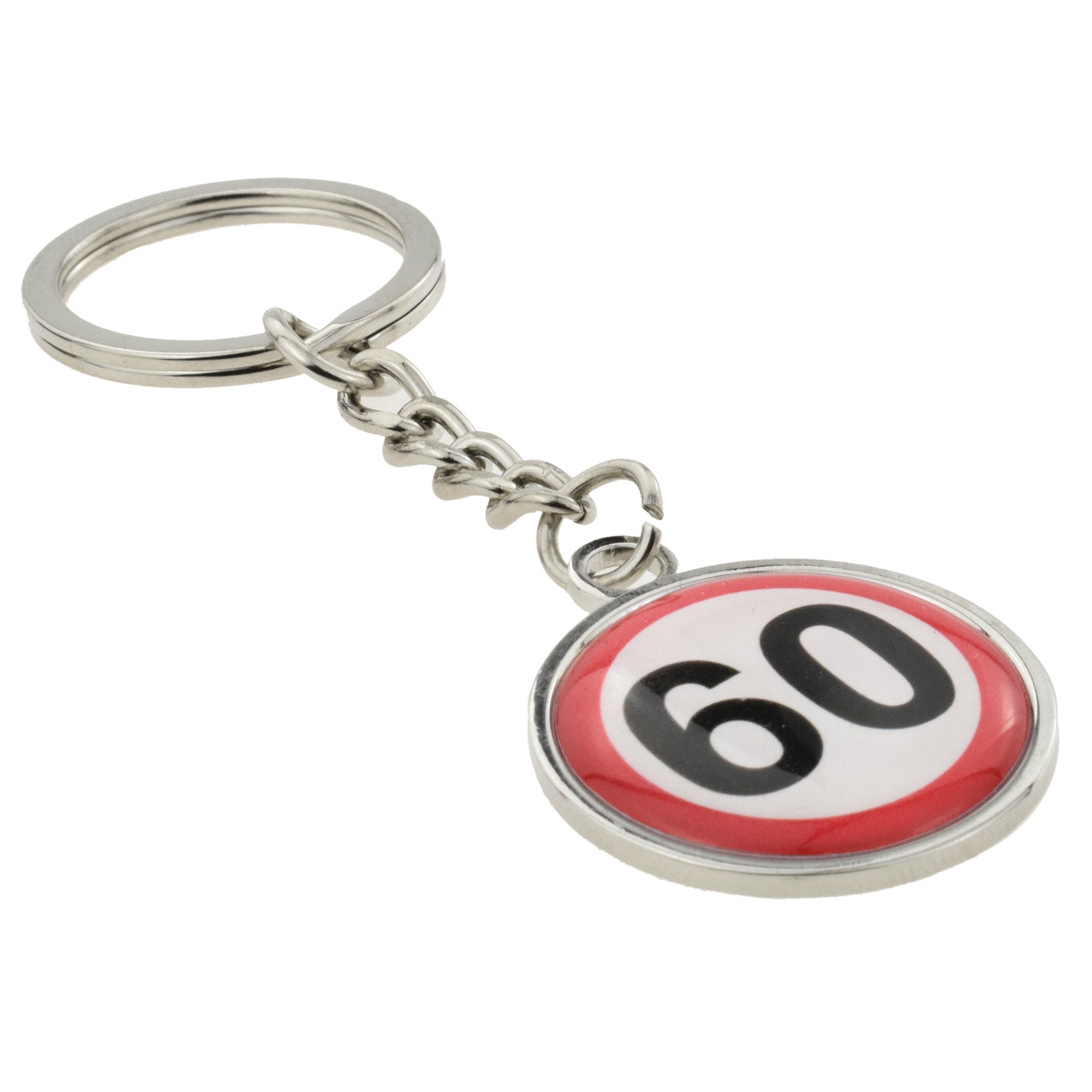 60th Birthday Speed Limit Road Sign Silver Keyring With | Etsy