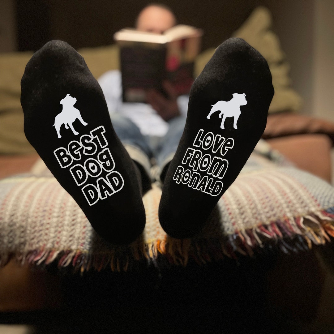 Personalised With Name and Dog Breed Best Dog Dad Socks Great Gift for ...