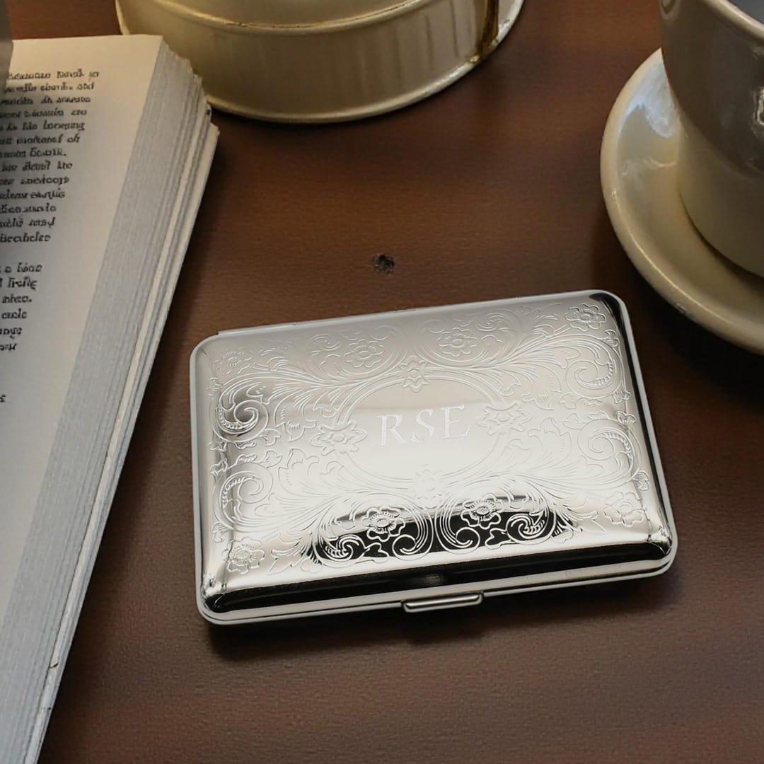Personalised Engraved Iron Double Sided Cigarette Case Boxed Single ...