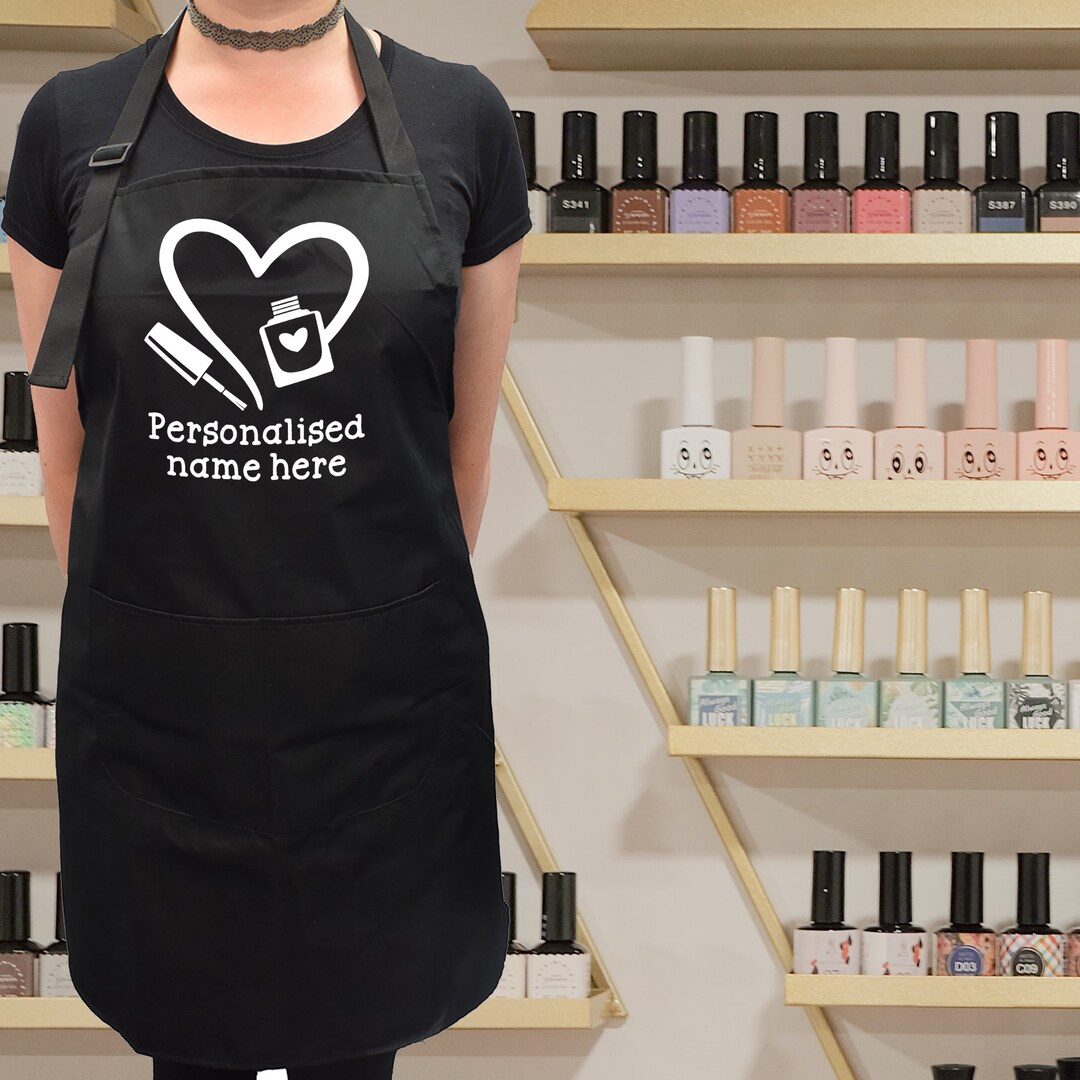 Personalised Name Protective Apron Nail Technician Manicure Design ...