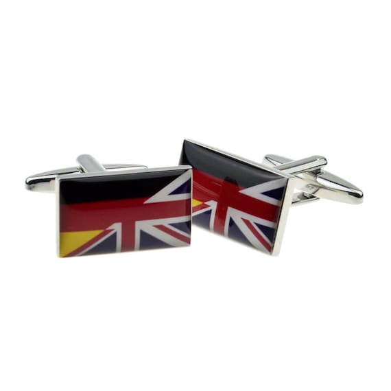 Union Jack Mixed with German Flag Cufflinks in Personalised | Etsy