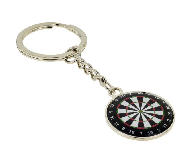 Personalized Silver Dart Board Key Chain Engraved Groomsmen Gift for ...