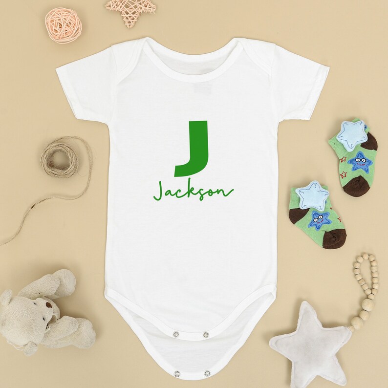 Personalised With Name Baby Grow Set Including Triple Aluminium Baby ...