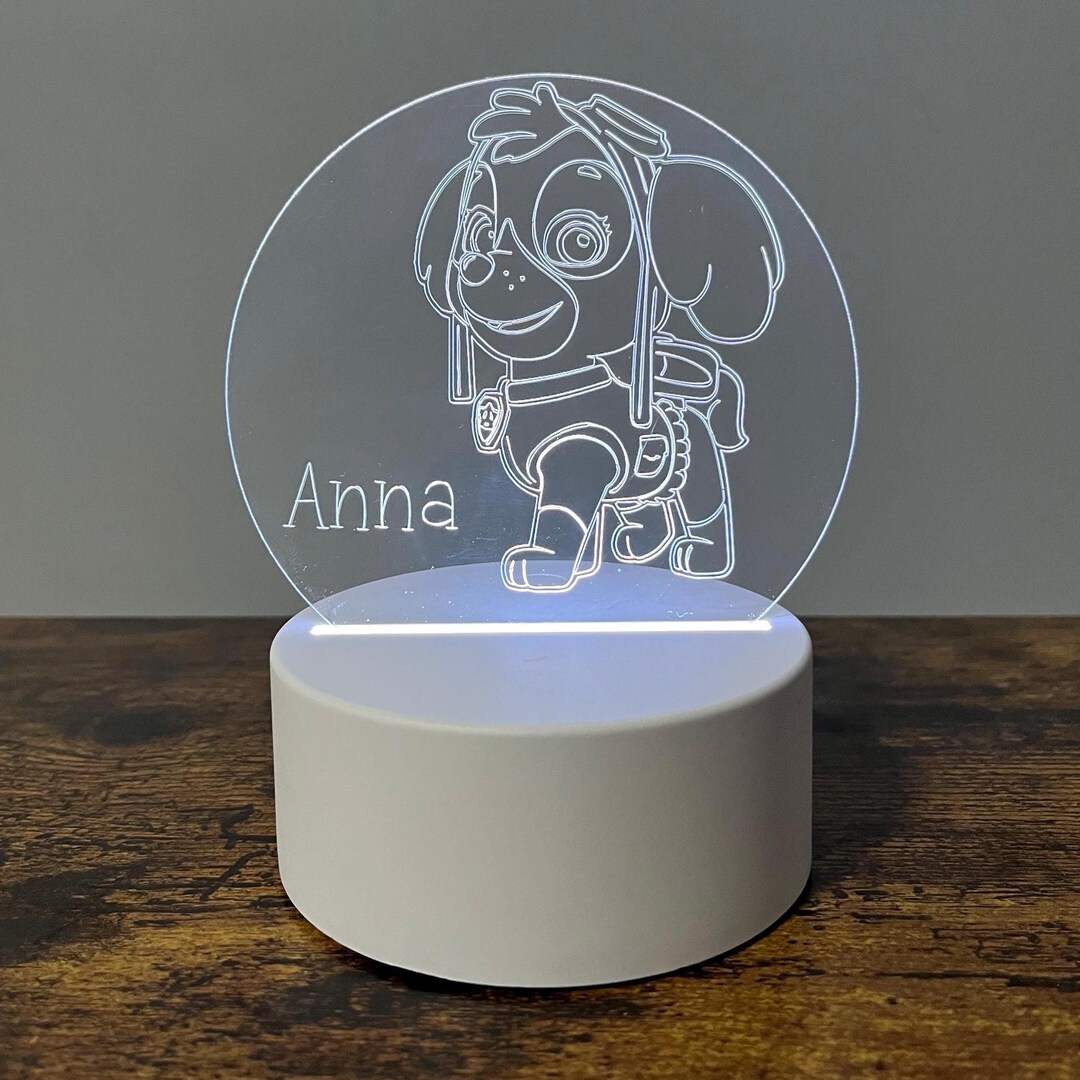 Skye Paw Patrol Night Light Personalized With Name LED Paw Patrol Skye ...