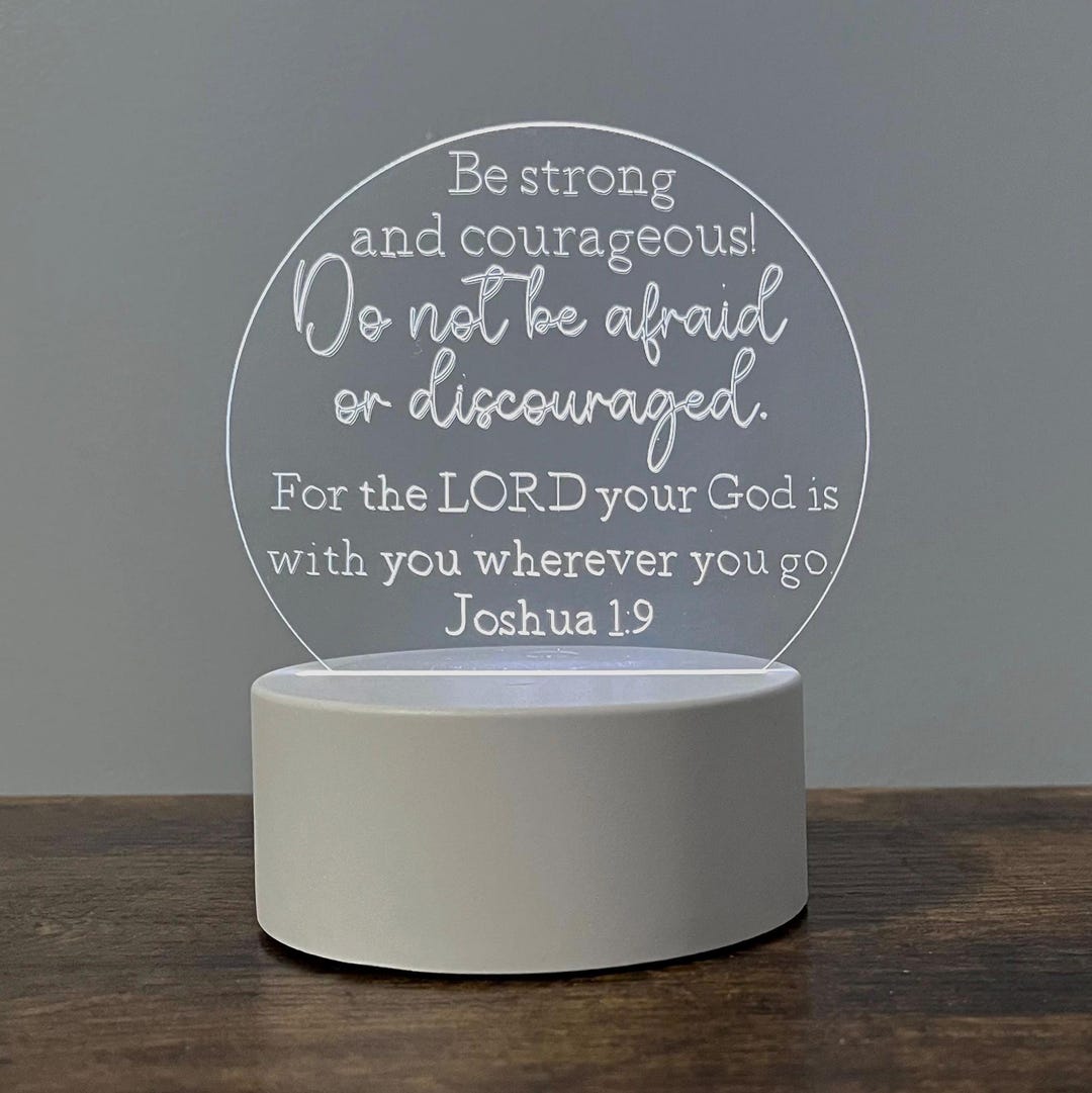 Joshua 1:9 Light - Be Strong and Courageous - LED Desk Light - Bible ...