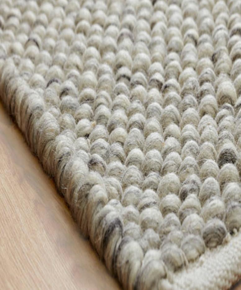 Wool Rug Grey 100% Wool Boho Rug Bohemian Loop Rug 80 X | Etsy UK