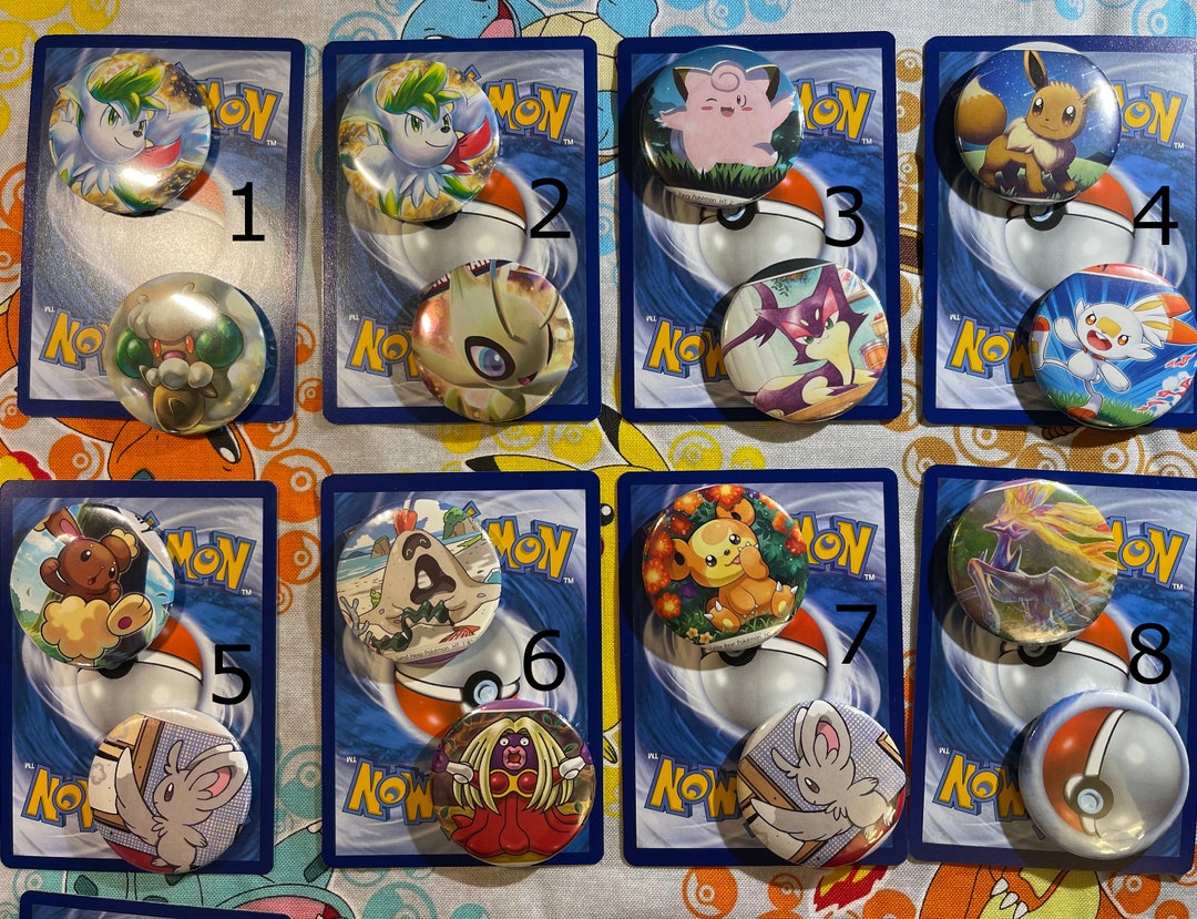 Pokemon Buttons 1.5 Inch Upcycled From Real Pokemon Cards - Etsy