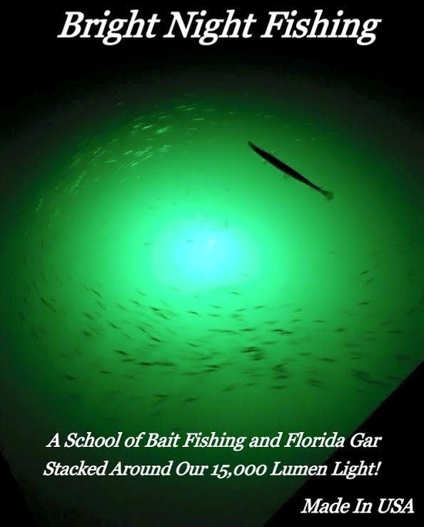 Underwater Fishing Light 15,000 Lumens 25ft Cord Green Submersible Led ...