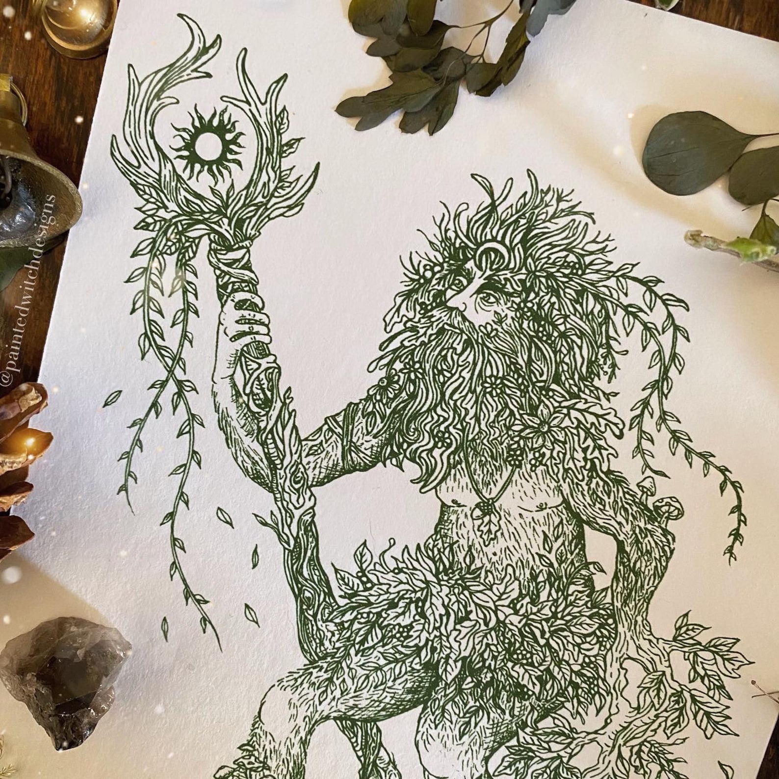 The Green Man Illustration Art Print - Etsy