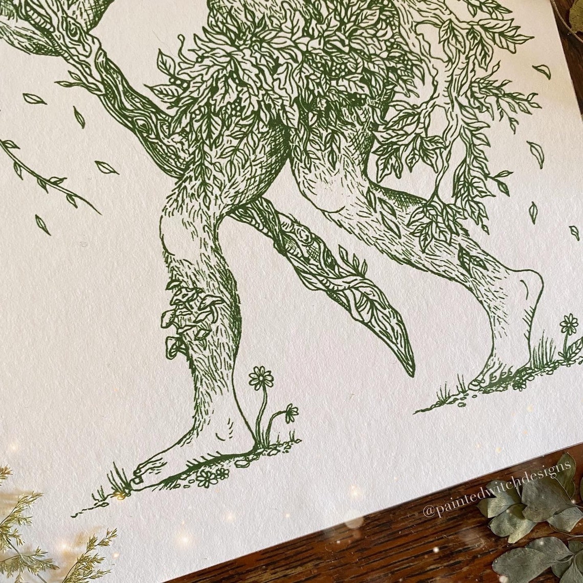 The Green Man Illustration Art Print - Etsy