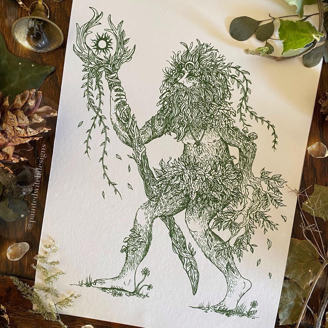 The Green Man Illustration Art Print - Etsy