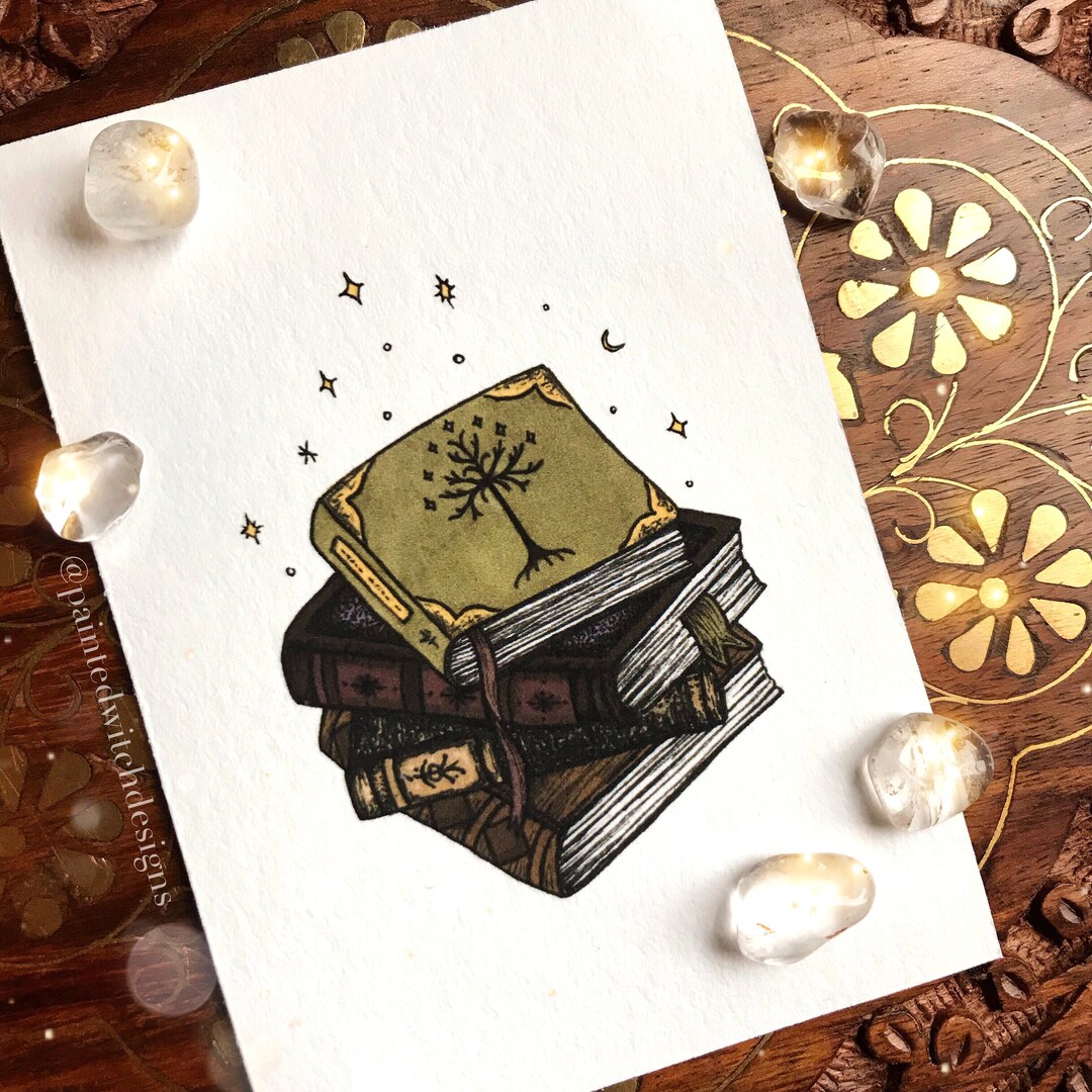 Lord of the Rings Tolkien Inspired Book Stack Art Print - Etsy