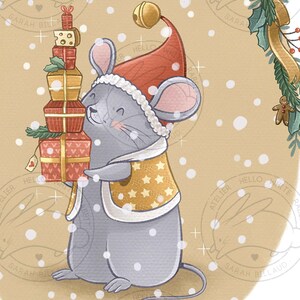 Cute Mouse Illustration, Child Print, Christmas Greetings Card ...