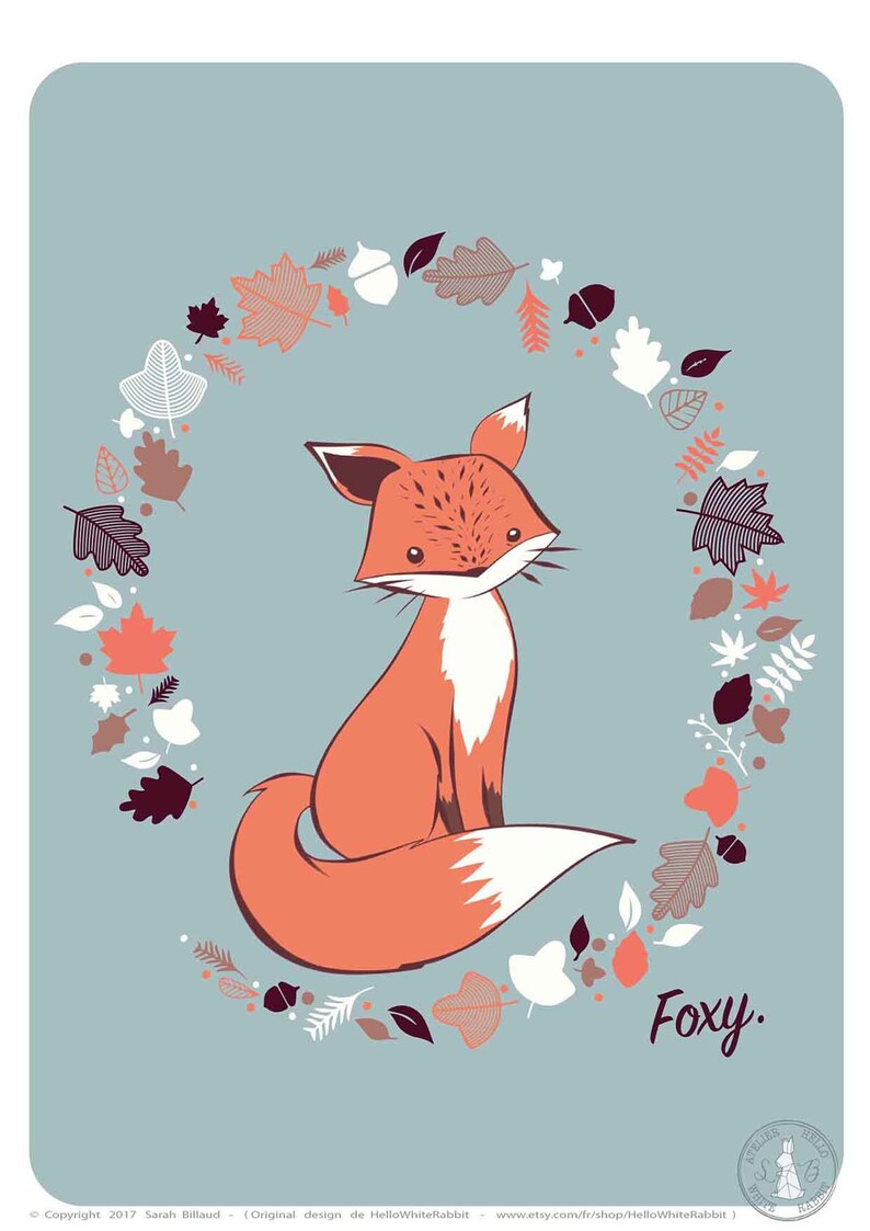 Affiche Renard Chambre d'enfant Illustration bébé | Etsy