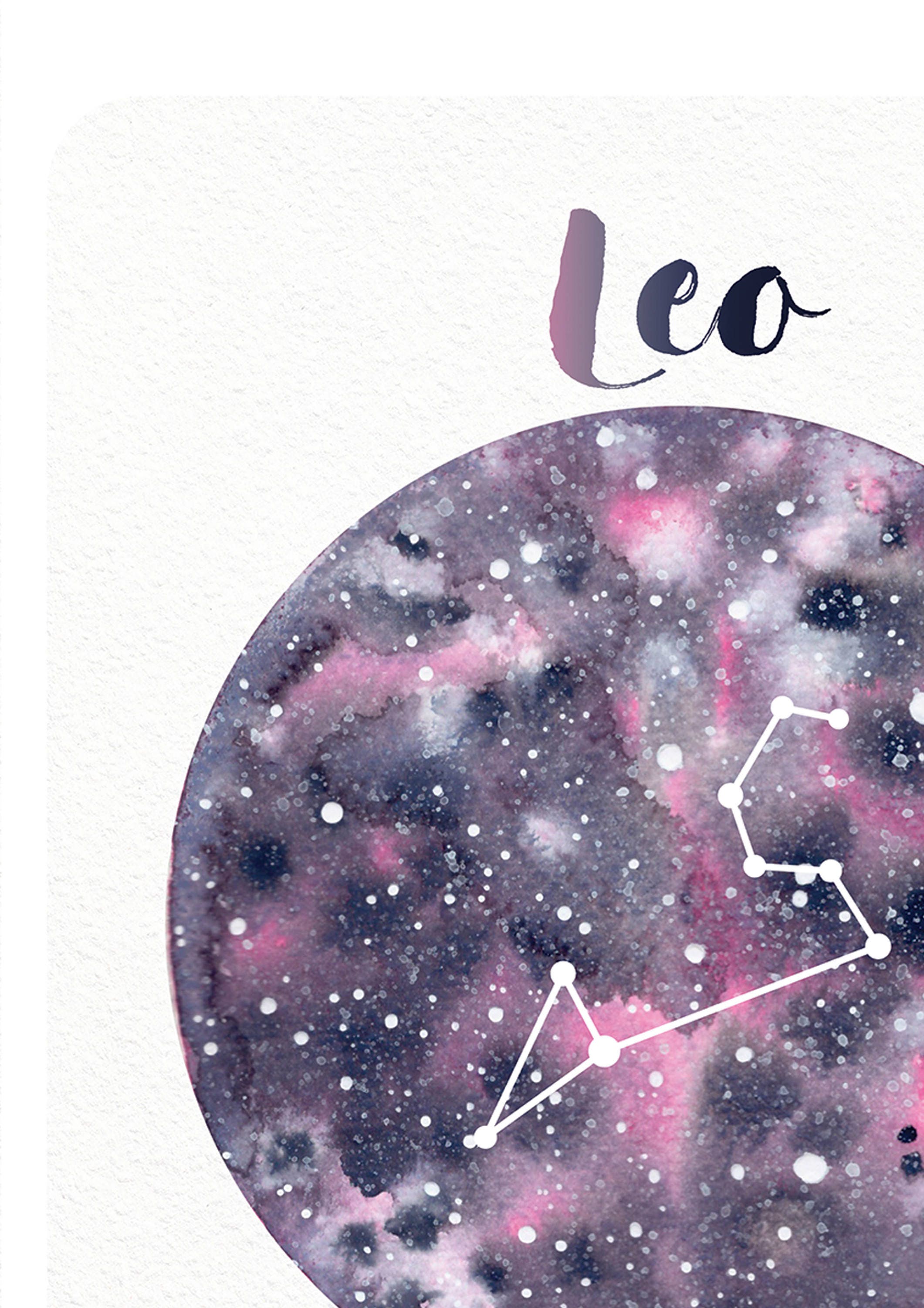 Astrology Card Zodiac Signs Leo Horoscope Planet | Etsy