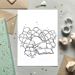 Coloring Pictures for Children to Download, Cute Rabbit Illustration ...