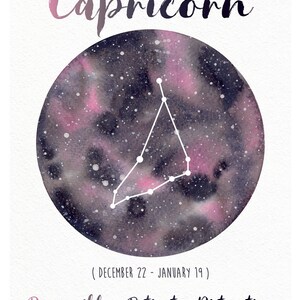 Astrology Card - Zodiac Signs - Capricorn, Horoscope, Planet Drawing ...