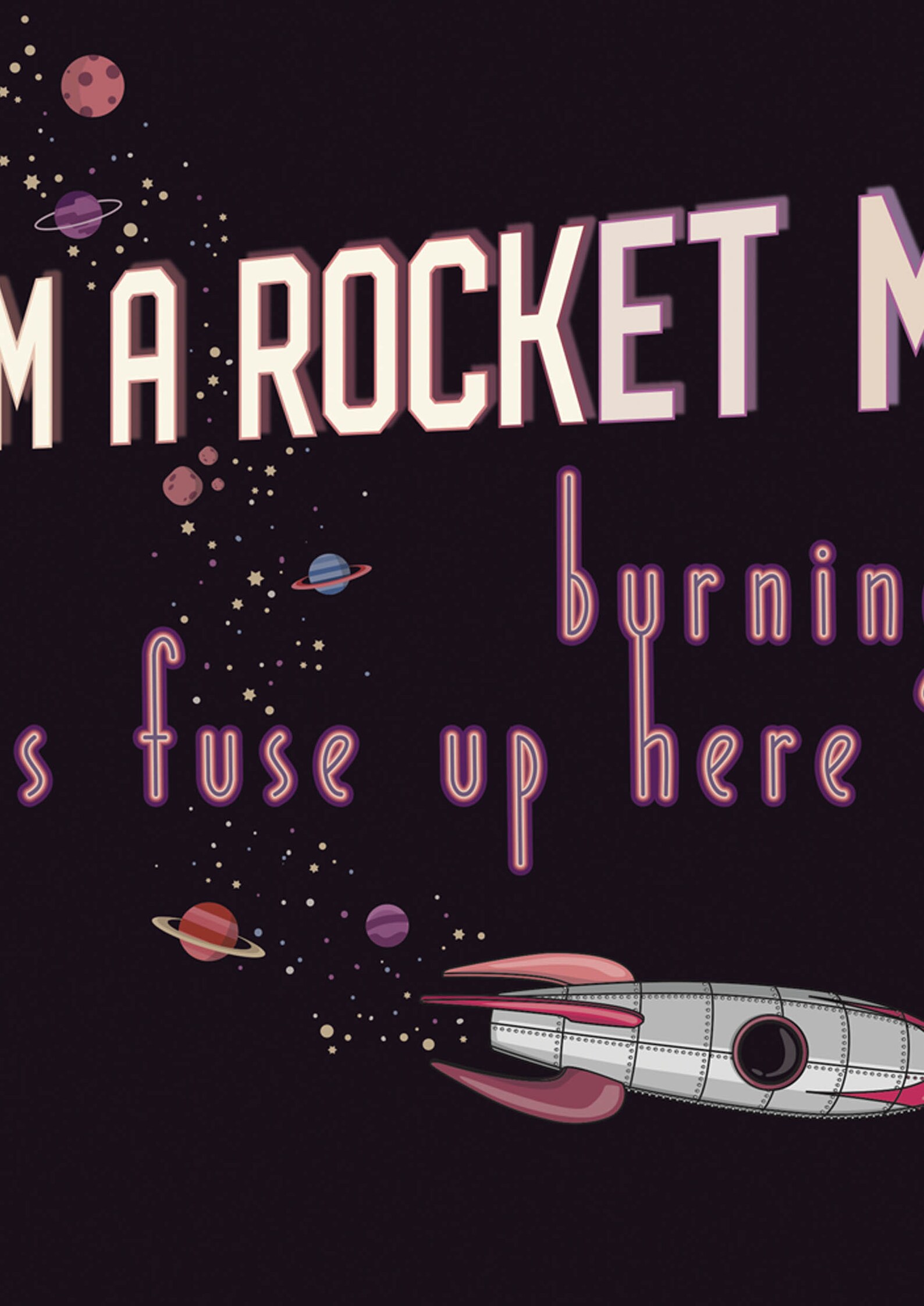 Rocket Man Poster Quote Print song lyrics Elton John Song | Etsy
