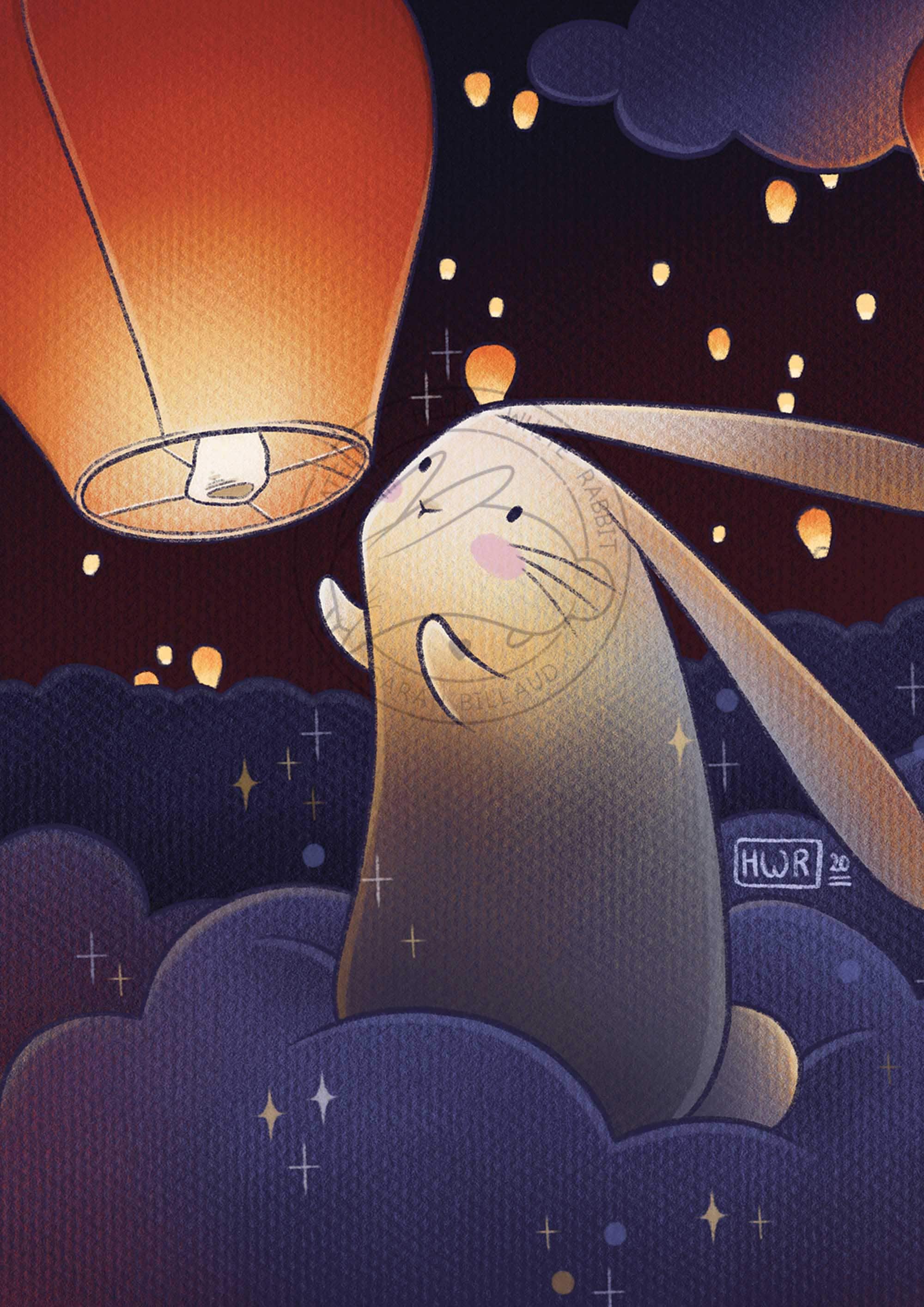 Magic Lantern Print Rabbit Illustration Skylights Drawing - Etsy