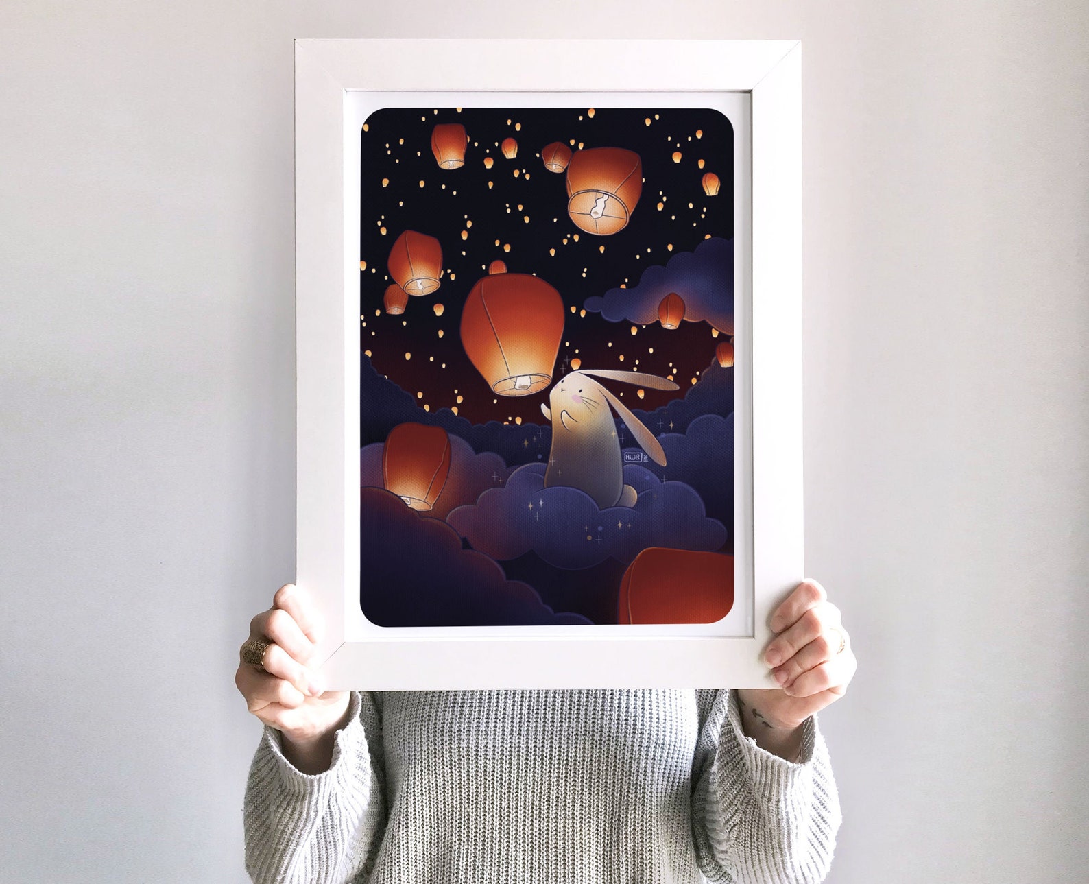 Magic Lantern Print Rabbit Illustration Skylights Drawing - Etsy