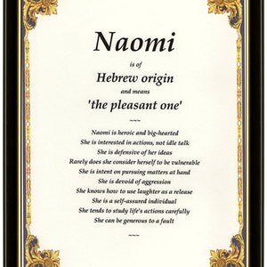 Personalised First Name Meaning Origin Gift Regal Gold Background ...