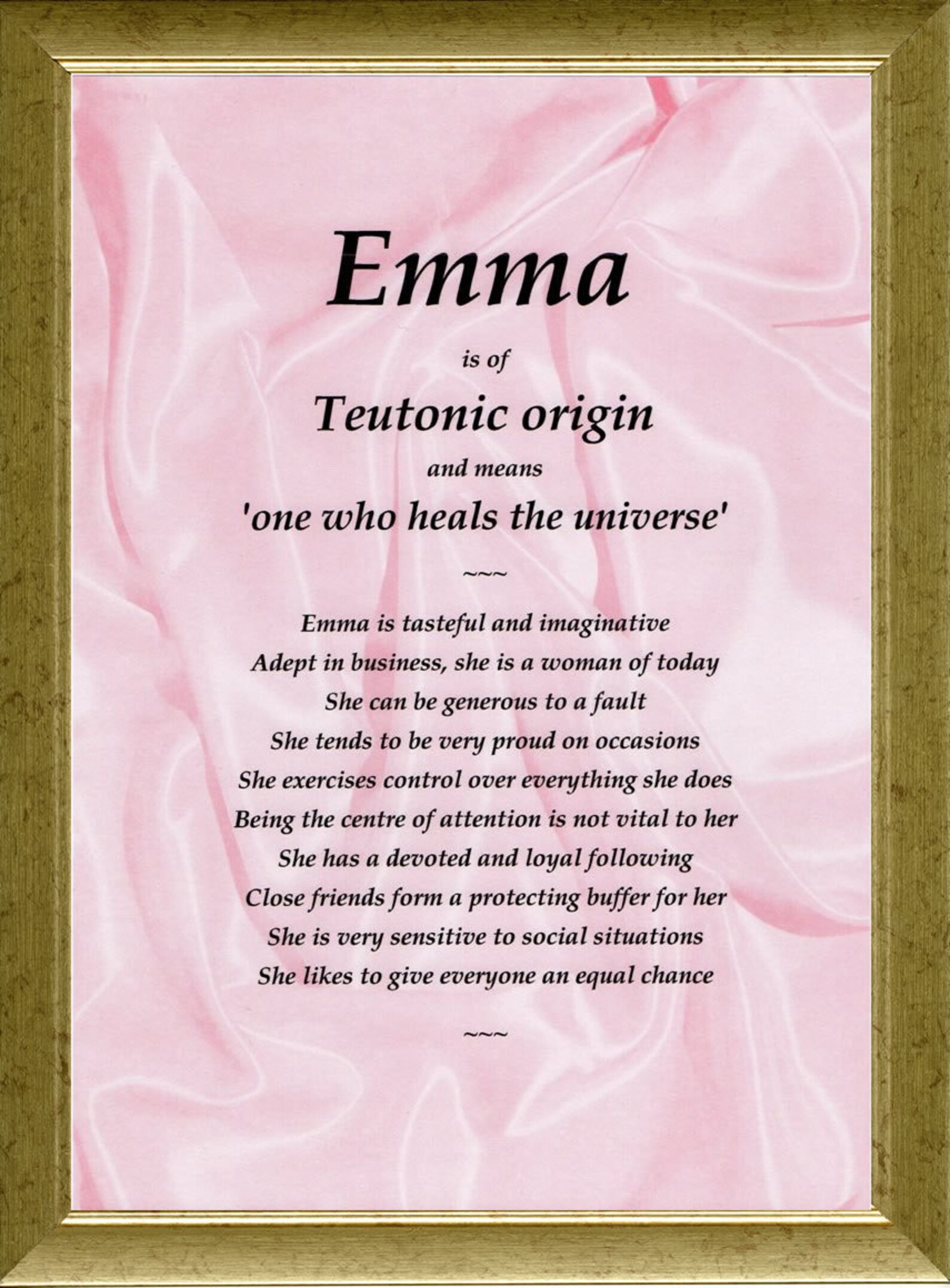 Personalised First Name Meaning Origin Gift Satin Pink - Etsy