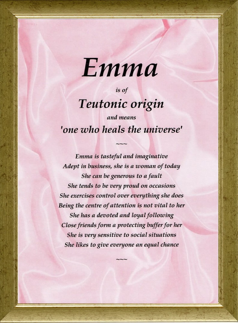 Personalised First Name Meaning Origin Gift Satin Pink - Etsy